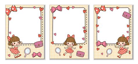 Cute Element Frame With Cute Sweet Orange Girl 34712416 Vector Art At Vecteezy