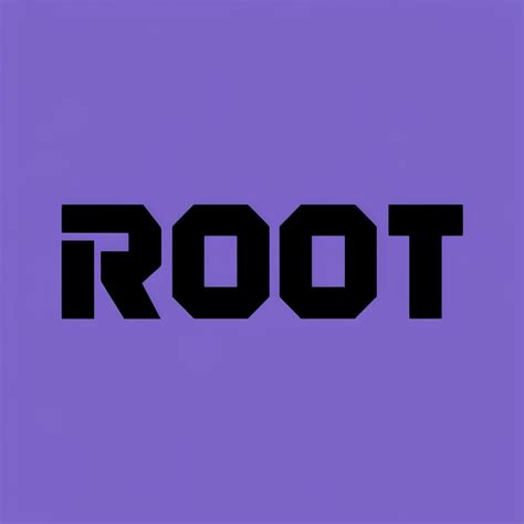 Bold Minimalist ROOT Logo On Lavender Background Playground