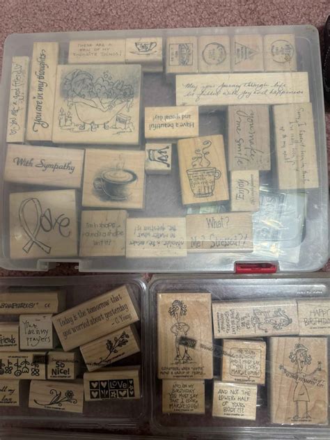 Huge Bundle Wood Rubber Stamps Scrapbooking Scrapbook Craft Supplies