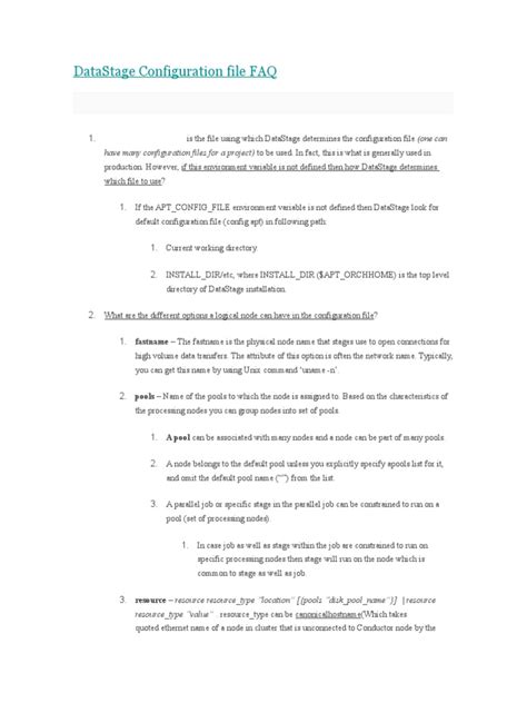 Datastage Configuration File Pdf Parallel Computing File System