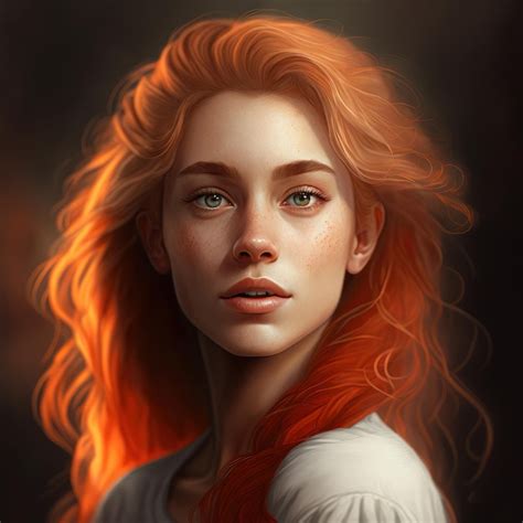 Premium Photo Gorgeous Redhead Woman Realism Style Detailed Picture