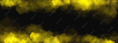 노란색 연기 프레임 투명 배경 무료 벡터