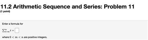 Solved 112 Arithmetic Sequence And Series Problem 11 1