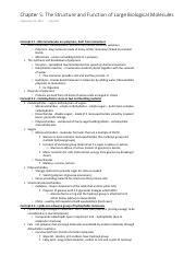 The Structure And Function Of Large Biological Molecules Course Hero
