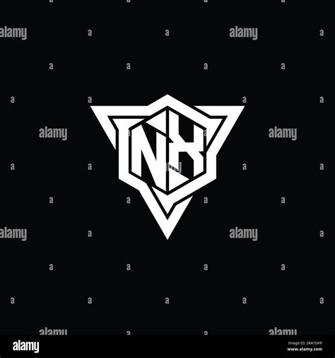 Nx Letter Logo Monogram Hexagon Shape With Triangle Outline Sharp Slice