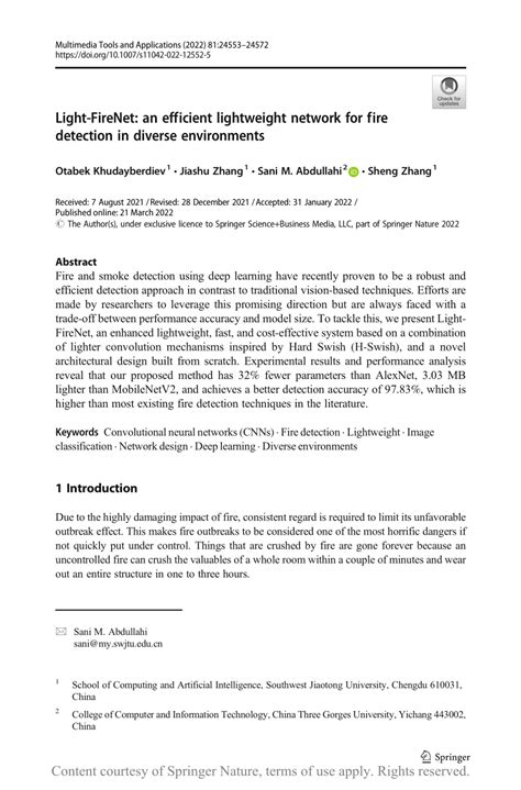 Light Firenet An Efficient Lightweight Network For Fire Detection In Diverse Environments