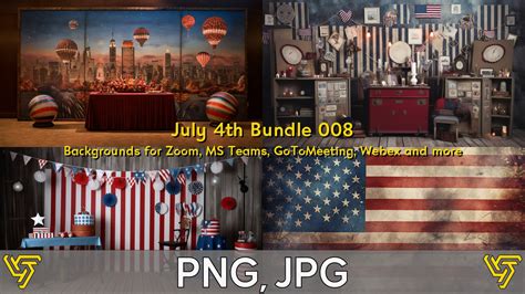 July 4th Instant Digital Download Bundle 008 4 Backgrounds In 