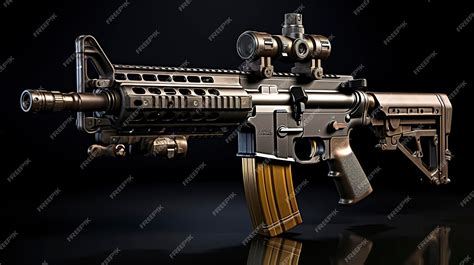 Fusil Dassaut Avec Arme De Poing Et Munitions Arme Militaire Photo