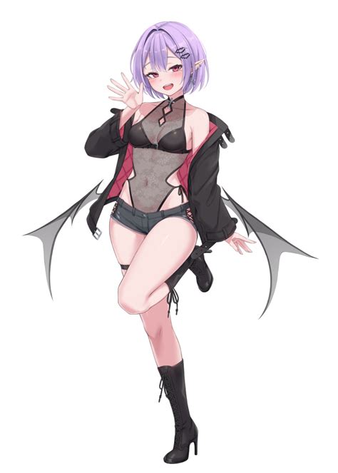Heartsix Original Commentary Highres 1girl Bare Shoulders Bat