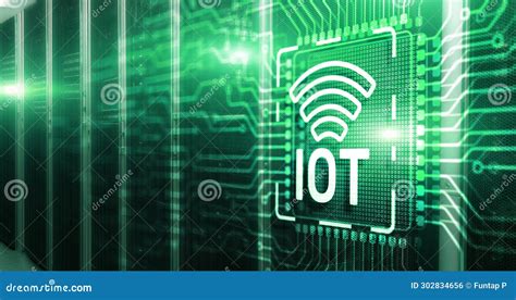 Internet Of Things IOT Concept Electric Circuits Graphic Background Stock Illustration