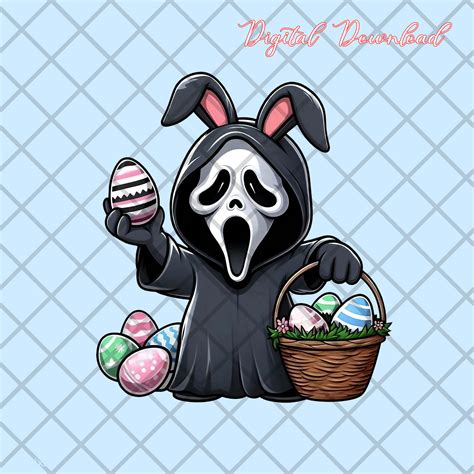 Ghostface Chibi Horror Movie Killer Cute Character Happy Ret Inspire Uplift