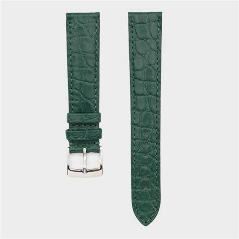 Camille Fournet Strap Alligator Matte Round Scales Green Bottle Multi