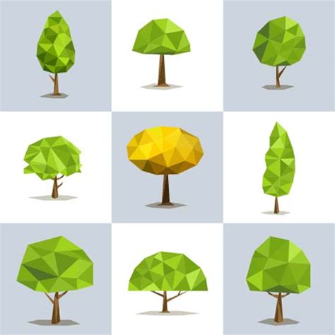 Geometric Shapes Tree Vector Illustration 03 Vector Plant Free Download