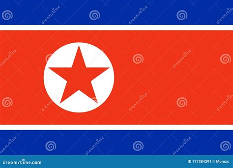 North Korean Flag Flag Of North Korea Vector Eps Stock Vector