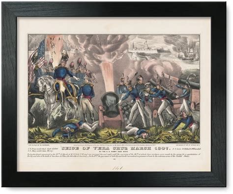 Framed Print Siege Of Vera Cruz March 1847 By The Us Army And Navy