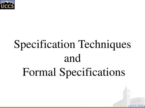 Ppt Specification Techniques And Formal Specifications Powerpoint Presentation Id499160