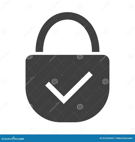 Black Padlock With Check Mark Stock Vector Illustration Of Data Defense 261669545