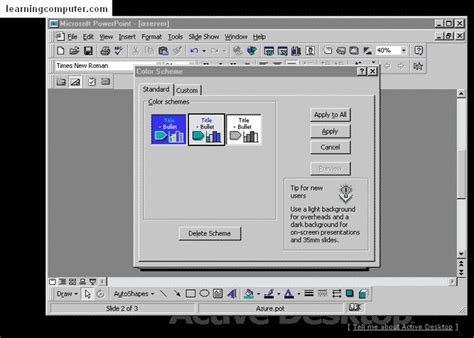 MS POWERPOINT FORMAT MENU