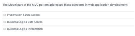 Solved The Model Part Of The MVC Pattern Addresses These Chegg