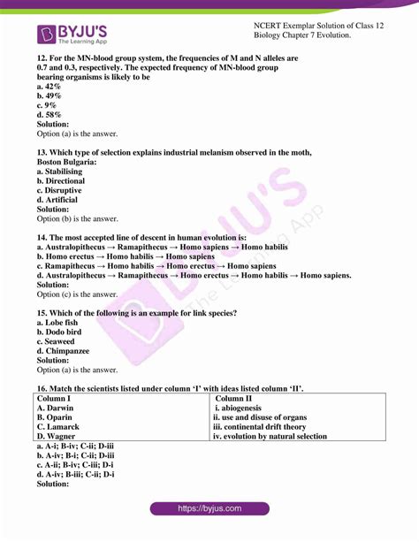 Ncert Exemplar Solutions Class 12 Biology Chapter 8