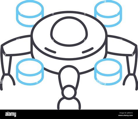 Molecular Robotics Line Icon Outline Symbol Vector Illustration