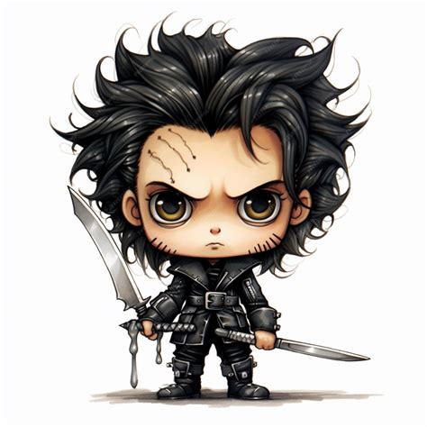 Edward Scissorhands Chibi Ai Generated Art Premium Ai Generated Image