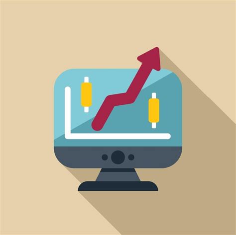 Premium Vector Desktop Computer Showing Growing Trend Chart With