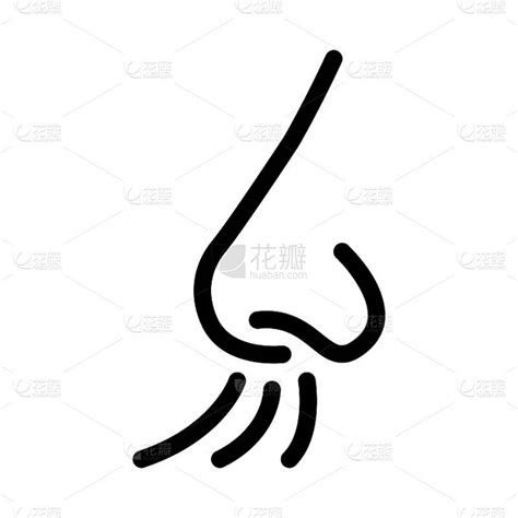 鼻子吸气图标矢量轮廓插图素材 花瓣网