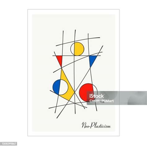 현대 포스터 작품은 네오 가소주의 바우하우스 몬드리안의 스타일로 포스트 모던 영감을 인테리어 디자인 인쇄 웹 디자인에 적합합니다 모던 양식에 대한 스톡 벡터 아트 및 기타