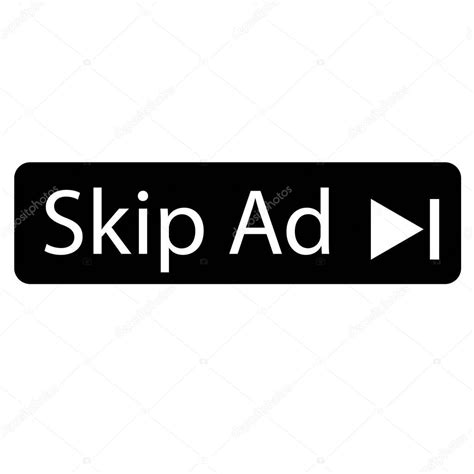 omitir anuncio icono de anuncios en el fondo blanco estilo plano