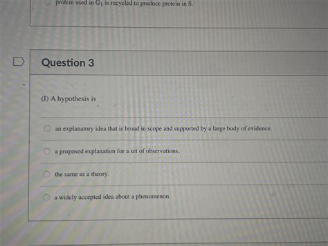 Solved Question 3 I ﻿a Hypothesis Isan Explanatory Idea