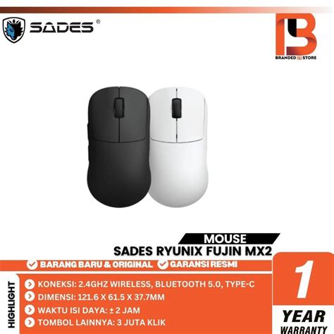 Jual SADES RYUNIX FUJIN MX2 WIRELESS LIGHTWEIGHT Gaming Mouse Shopee Indonesia