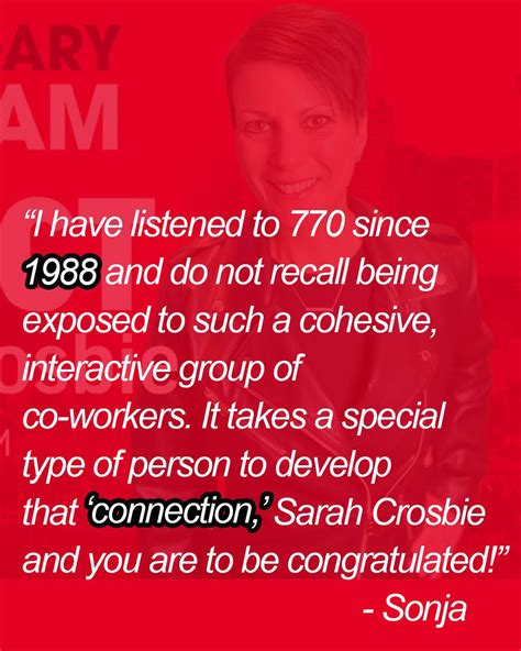 One Year As A Talk Show Host On Connect With Sarah Crosbie Now Supersized From 2 To 6 P M