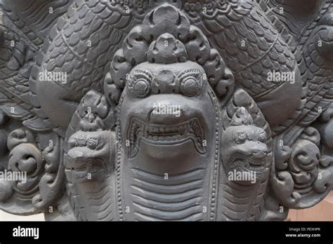 Details Of A Mythical Seven Headed Snake Goddess Khmer Naga Sculpture