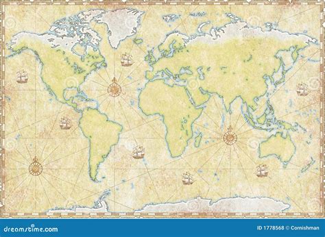 Parchment World Map Royalty Free Stock Image 4574152