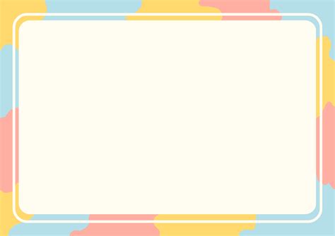 Colorful Fresh Pastel Abstract Cute Page Border A4 Document Page