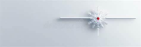 Winter Snowflake Design Minimalist Winter Scene Snowflake White Red Accent Clean Lines Holiday