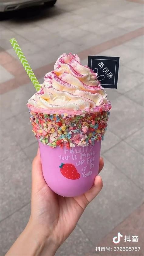 Cute Dessert Recipe With Sprinkles And Straw