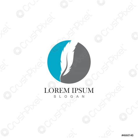 Feather Pen Write Sign Logo Template App Icons Stock Vector 4660140