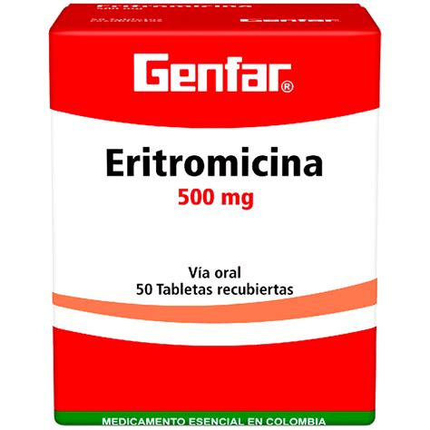 Eritromicina Genfar Mg Tabletas Recubiertas Rappi