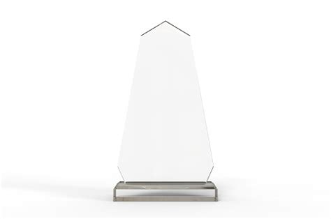 모의 를 위한 빈 투명 크리스탈 트로피 3d 렌더링 그림입니다 트로피에 대한 스톡 사진 및 기타 이미지 트로피 결정체