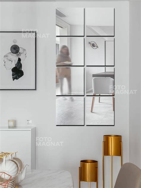 Дзеркальна наклейка квадрат на стіну Shine L акрилова панель