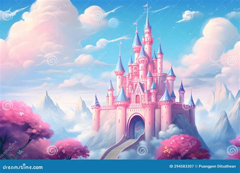 Cartoon Princess Castle Drawing