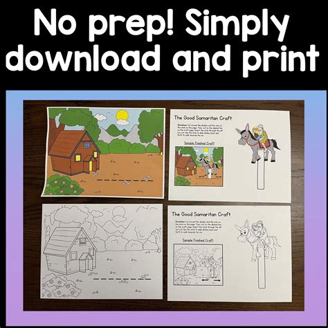 The Good Samaritan Craft Color And Bw Sunday School Lesson Jesus