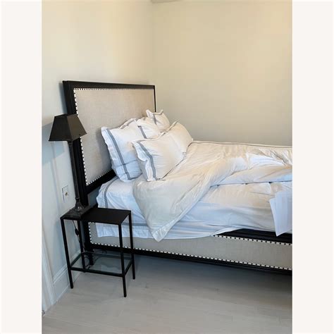 Rh Maison Fabric King Bed Antiqued Black And Sand Aptdeco