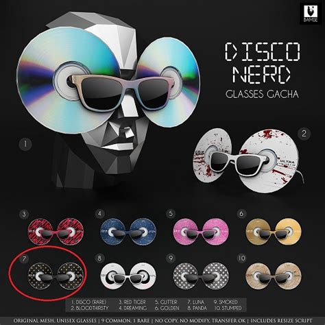 Second Life Marketplace 9 Bamse Disco Nerd Glasses Smoked
