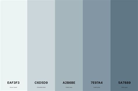 13 Cool Gray Color Palette Color Palette With Azure Web Hex Eaf3f3 Columbia Blue Hex C