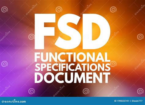 Fsd Functional Specifications Document Acronym On Notepad Concept Background Royalty Free