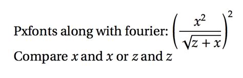 Fonts Incompatibilities Between Fourier And Other Mathfont Tex