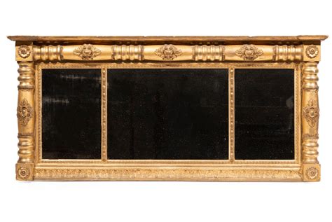 Lot American Classical Giltwood Tripartite Mirror
